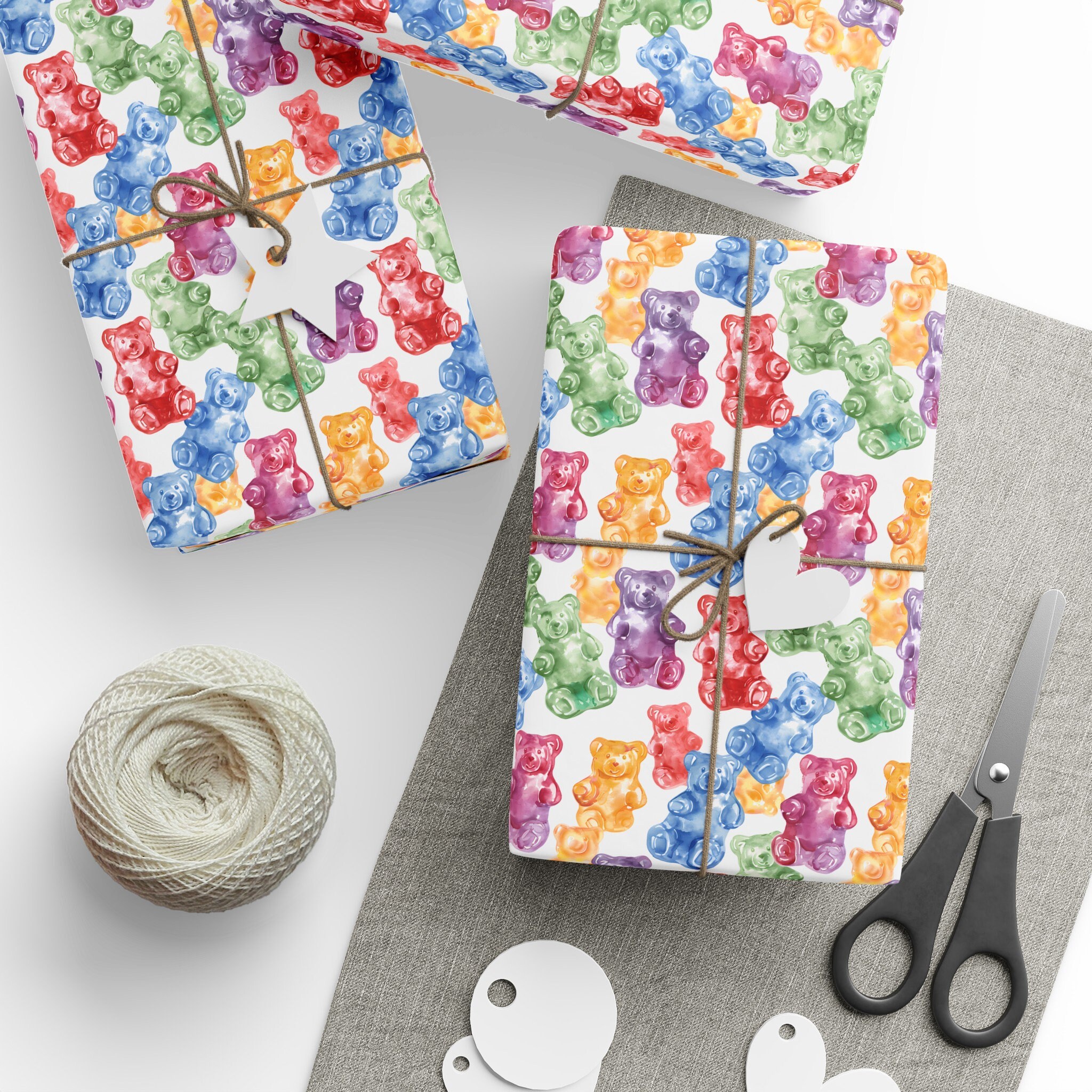 Gummy Bear Wrapping Paper, Gummy Bear Gift Wrap, Gummies, Gummy Lover ...