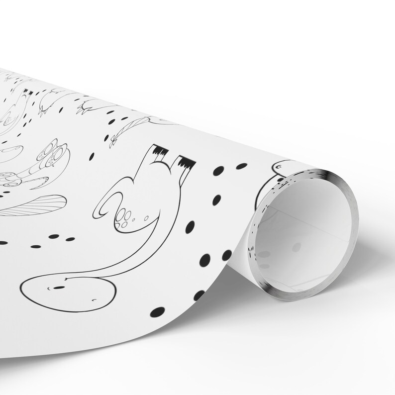 Dino Doodle Wrapping Paper, Coloring Wrapping Paper, Coloring Roll ...