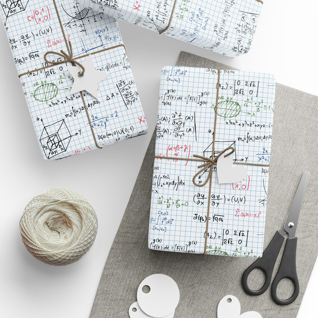 Math Wrapping Paper, Math Teacher Gift Wrap, Math Whiz, Math Genius ...