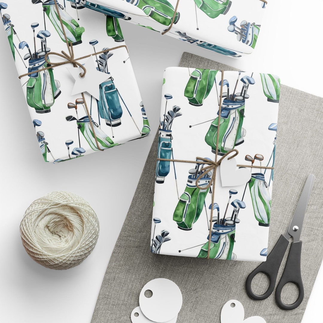 Golf Wrapping Paper, Golf Gift Wrap, Gift for Him, Father's Day, Golf ...