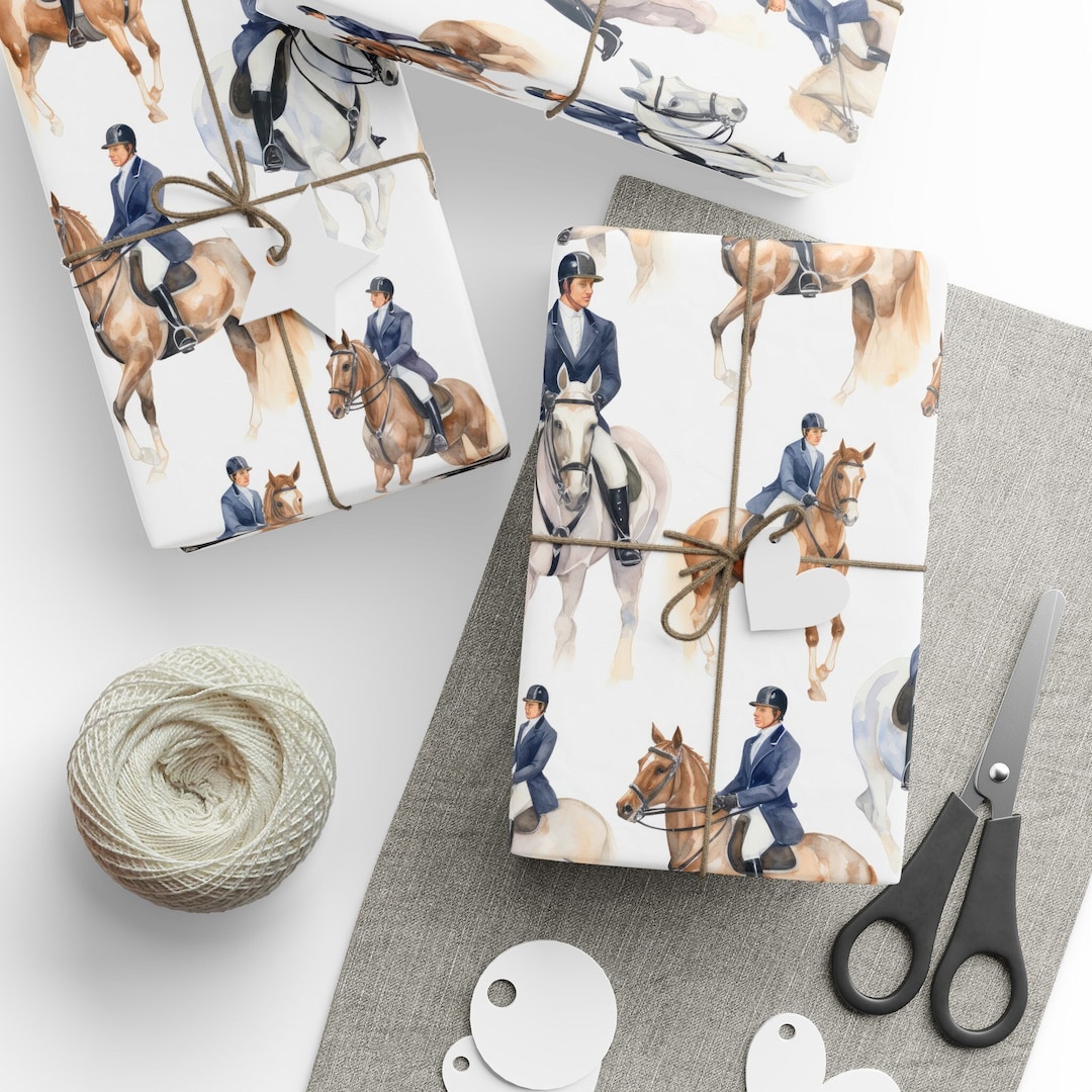 Equestrian Wrapping Paper, Equestrian Gift Wrap, Gift for Her, Horse ...