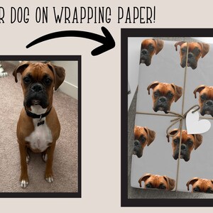Custom Dog Wrapping Paper, Dog Face Gift Wrap, Personalized Wrapping ...