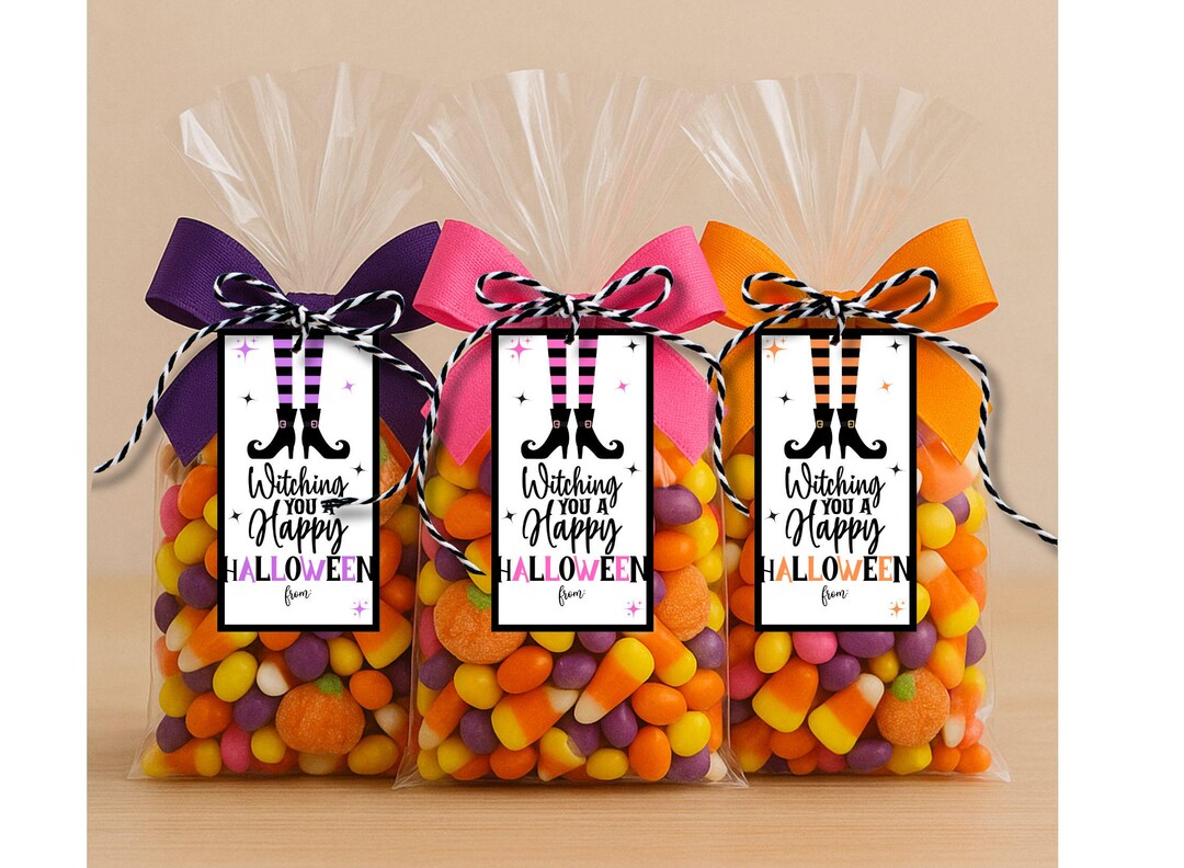 Witching You a Happy Halloween Gift Tags, Printable Halloween Favor ...