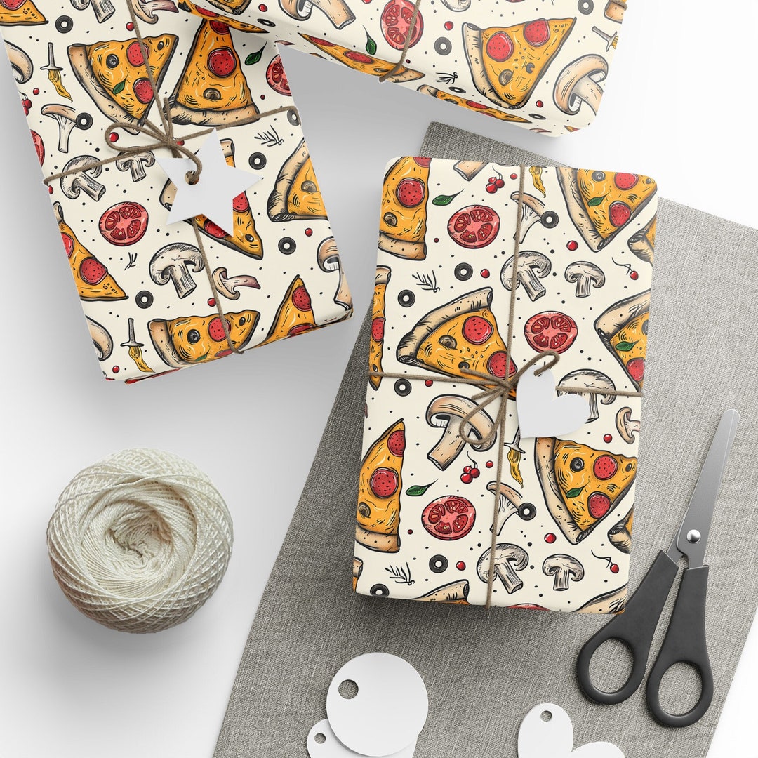 Pizza Wrapping Paper, Pizza Gift Wrap, Pizza Lover, Pizza Gift, Kids ...