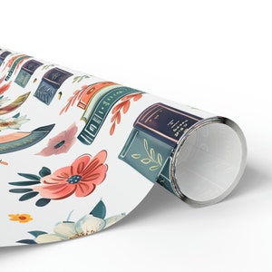 Book Wrapping Paper, Book Lover, Book Gift, Cute Book Wrapping Paper ...