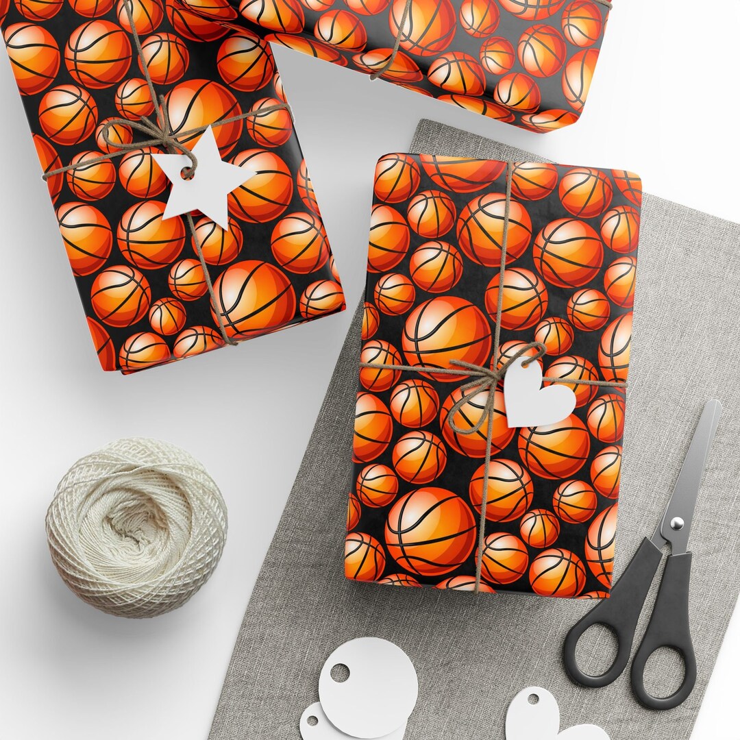 Basketball Wrapping Paper, Basketball Gift Wrap, Basketball Fan, Gift ...