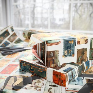 Vintage Suitcases, Suitcase Wrapping Paper, Suitcase Gift, Travel Lover ...