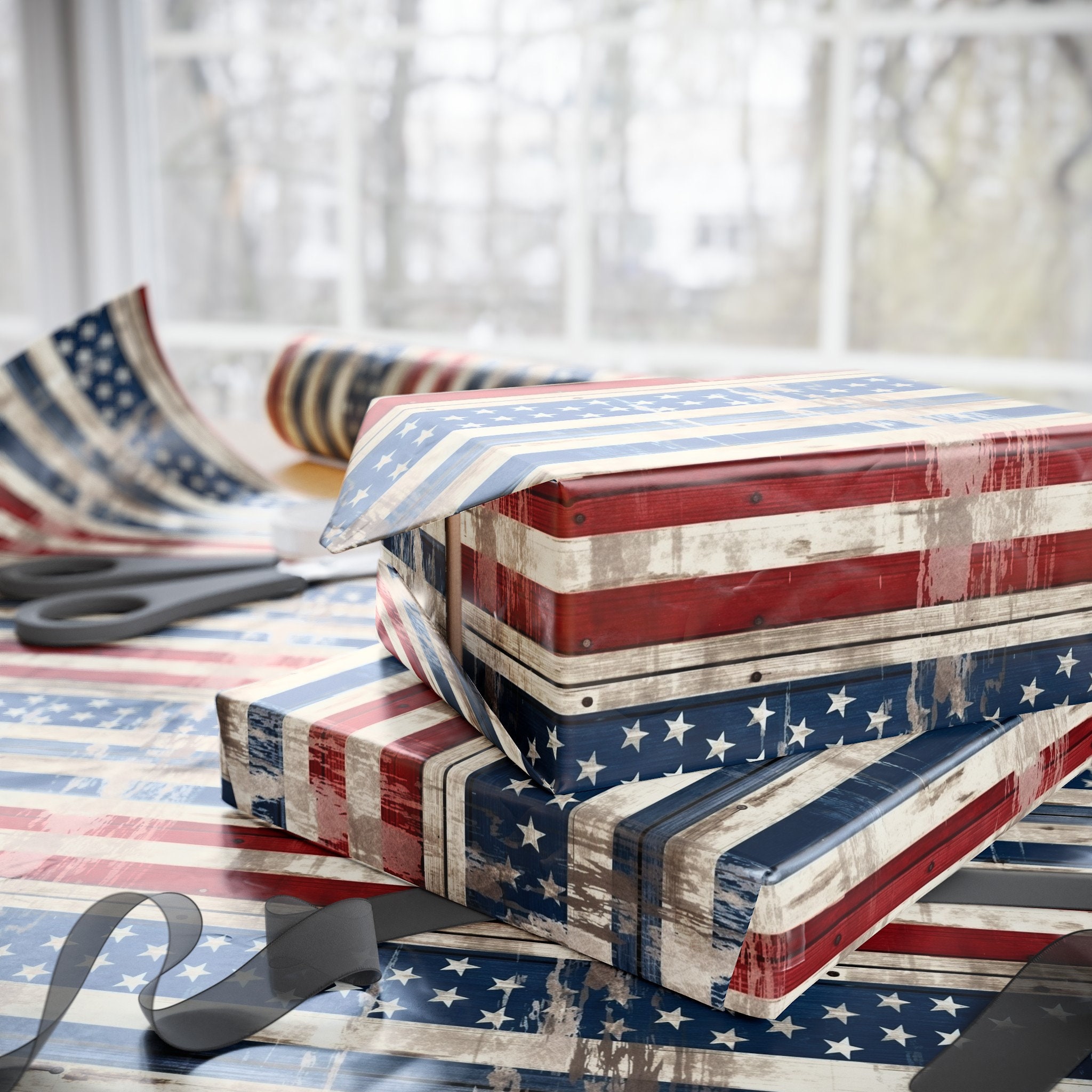 Vintage Statue Of Liberty Patriotic Wrapping Paper - 12 Sheets Vintage ...