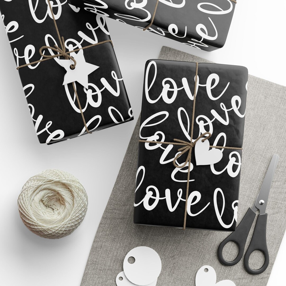 Love Wrapping Paper, Love Gift Wrap, Valentine's Day Wrapping Paper ...