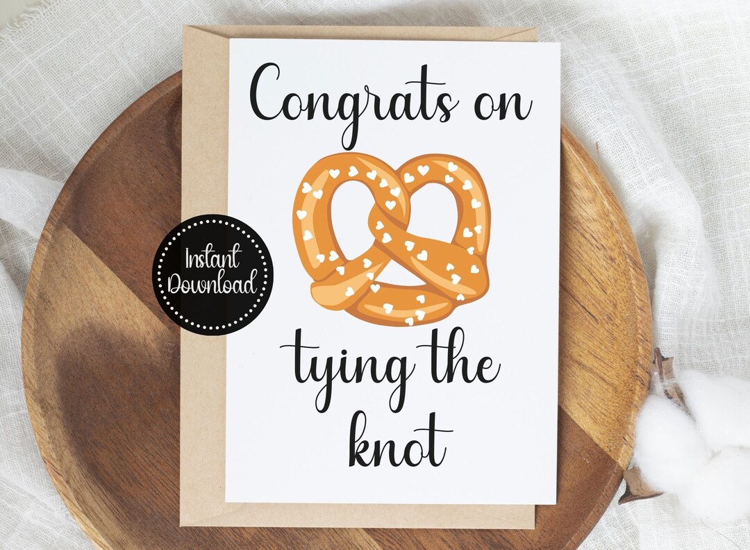Printable Card Wedding Card, Instant Download Wedding Card, Tying the ...