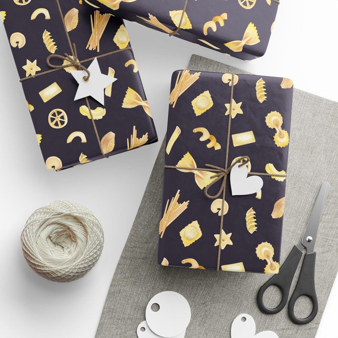 Pasta Wrapping Paper, Pasta Gift Wrap, Pasta Lover, Pasta Gift, Noodles ...
