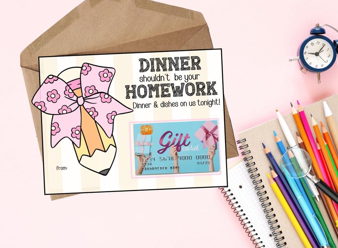 Cute Dinner Shouldn't Be Your Homework Dinner is on Us Printable Gift ...
