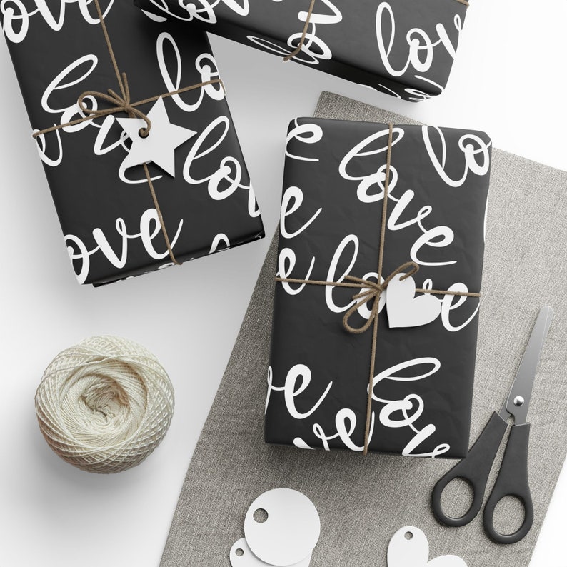 Love Wrapping Paper, Love Gift Wrap, Valentine's Day Wrapping Paper ...