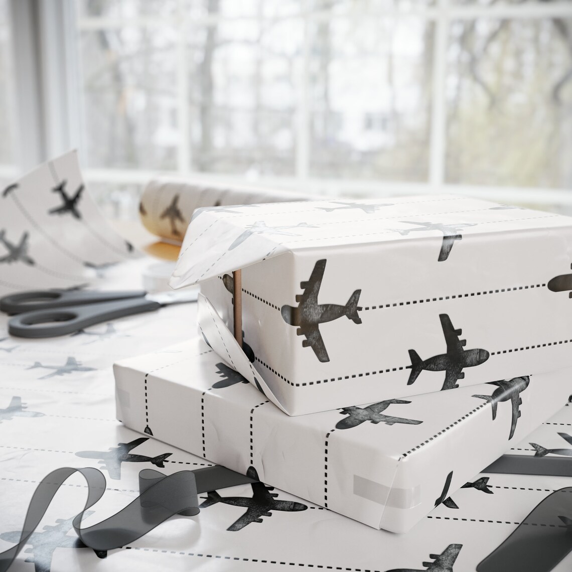 Airplane Wrapping Paper, Airplane Gift Wrap, Travel Wrapping Paper ...