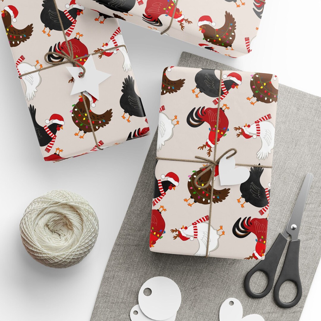 Fun Chicken Wrapping Paper, Chicken Lover, Chicken Gift Wrap, Crazy ...