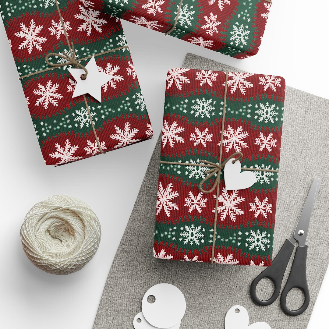 Ugly Christmas Sweater Wrapping Paper, Red and Green Christmas Wrapping ...