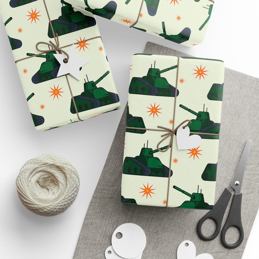 Army Tank Wrapping Paper, Army Gift Wrap, Military Gift Wrap, Wrapping ...