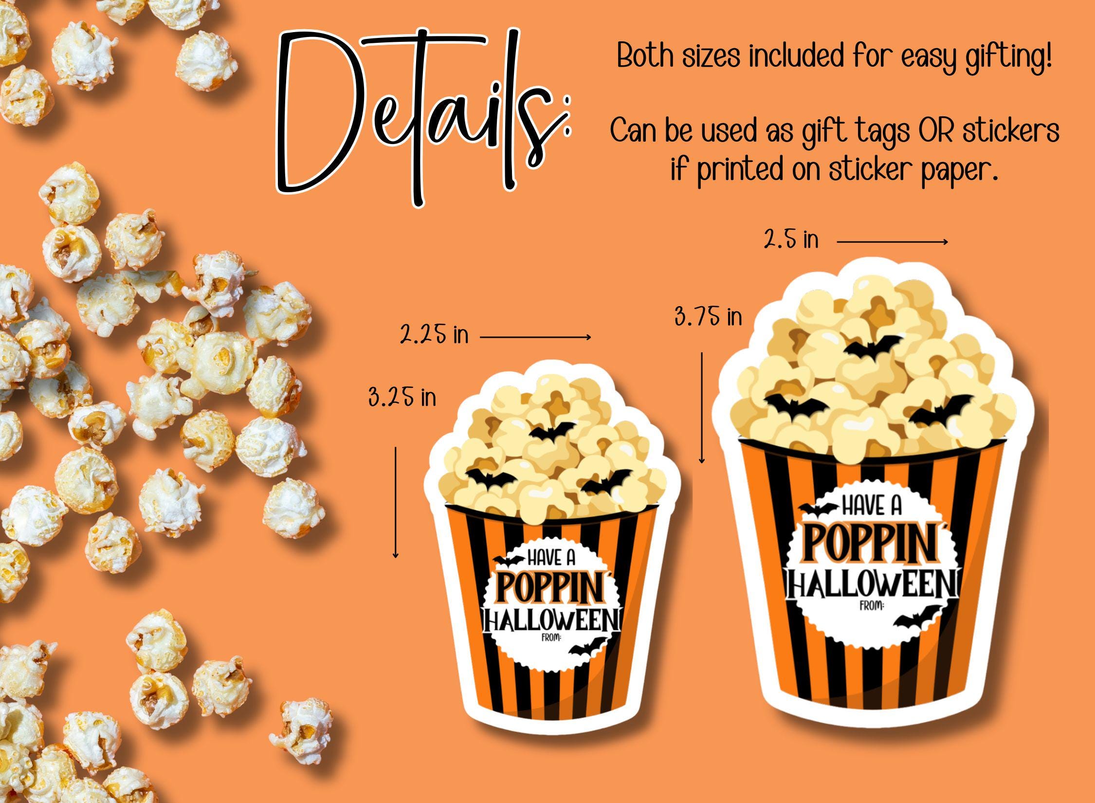 Have A Poppin Halloween Printable Gift Tag, Halloween Popcorn Gift Tag ...