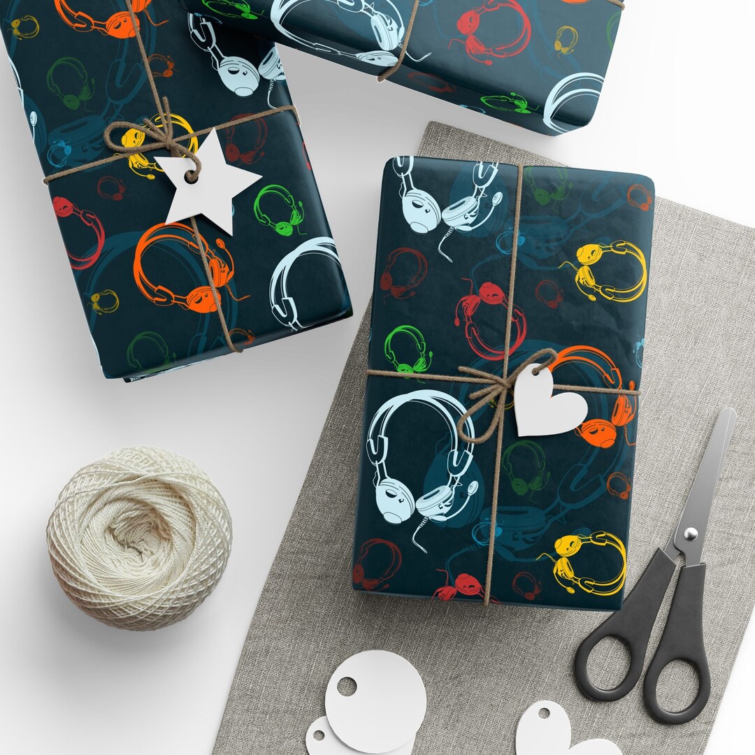 Headphone Wrapping Paper, Headphone Gift Wrap, Gift for Teen, Teen Gift ...