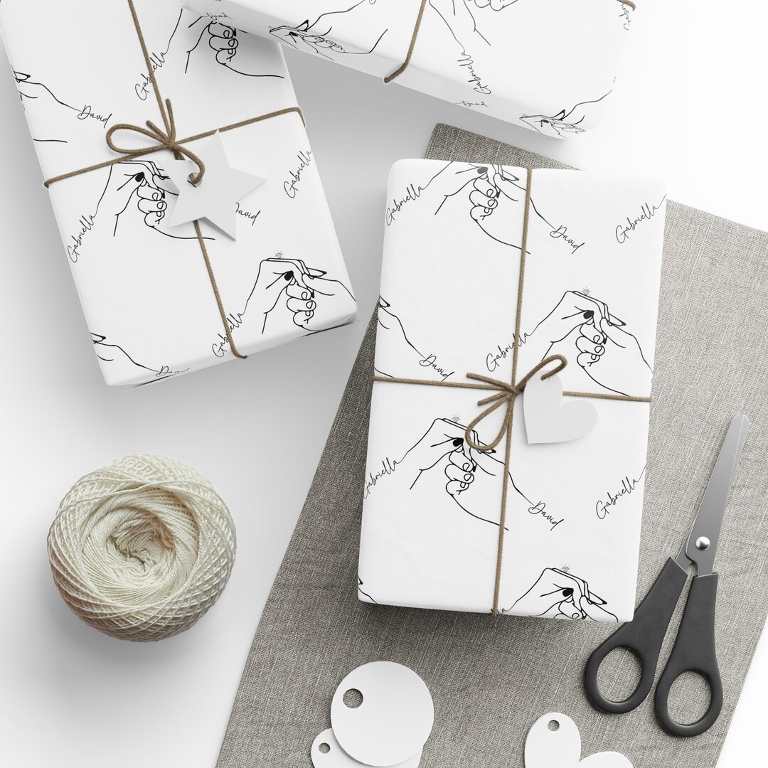 Personalize Engagement Wrapping Paper, Custom Engagement Gift Wrapping ...