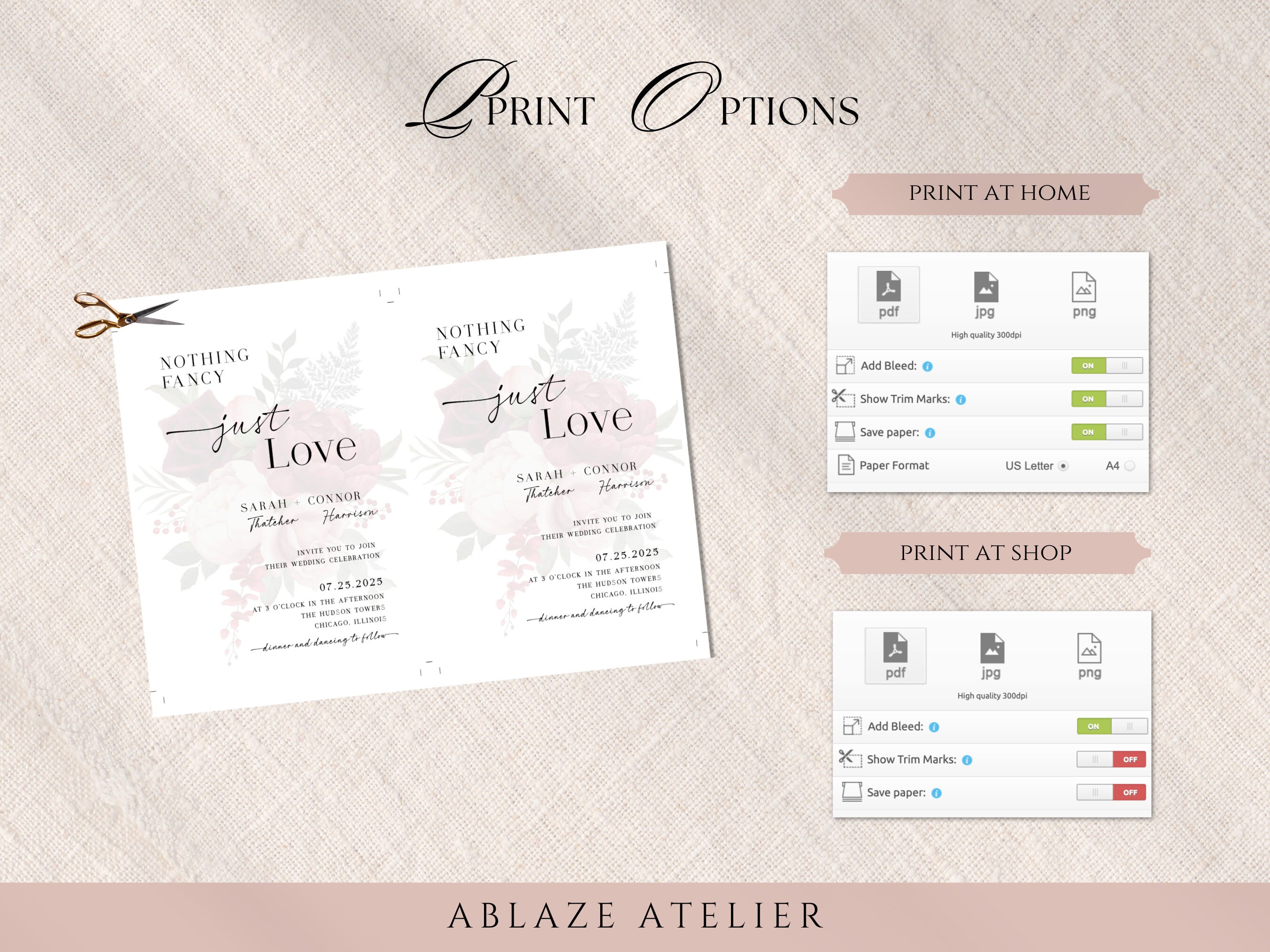 Intimate Wedding Template, Minimalist Wedding Ceremony Invite, Classy ...