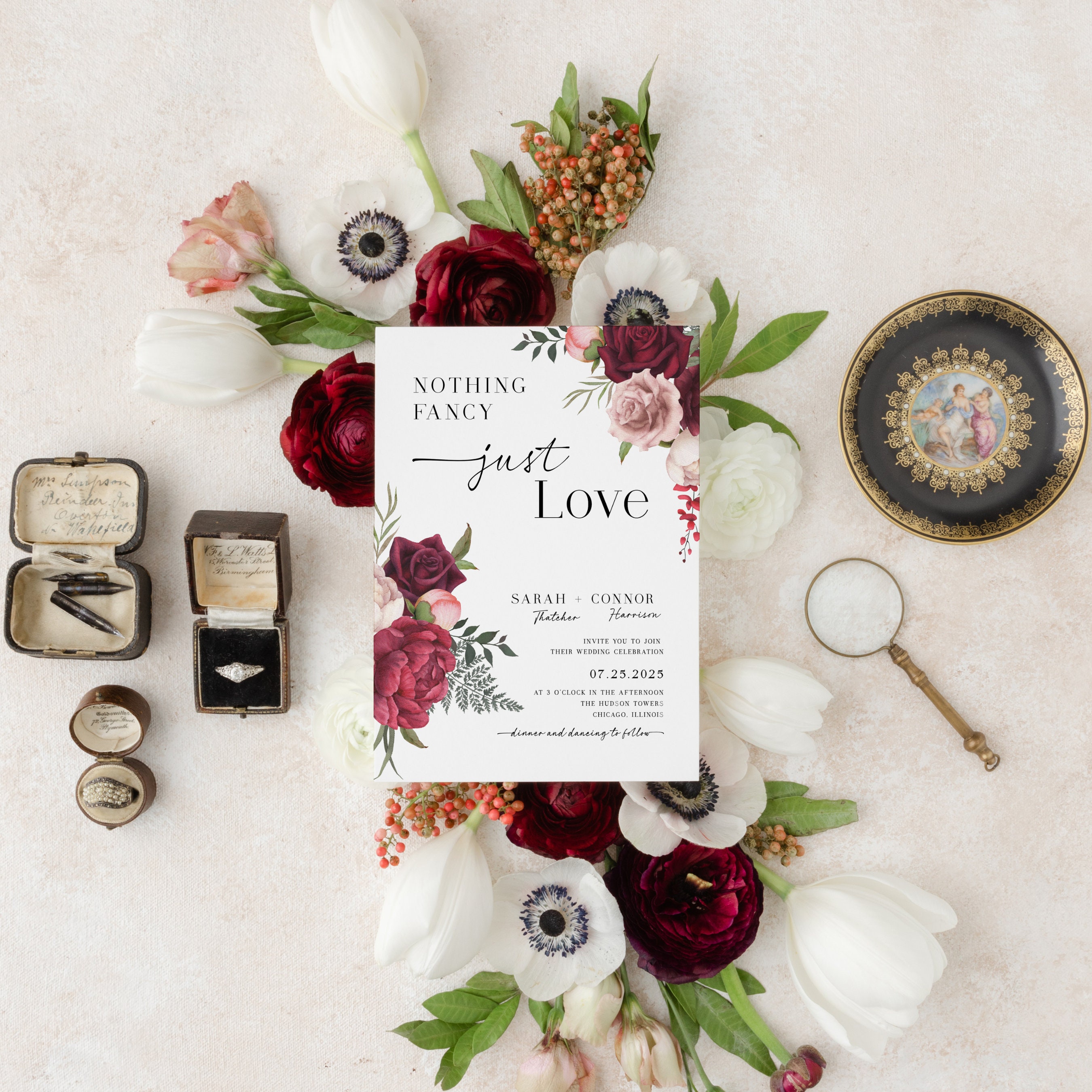 Intimate Wedding Template, Minimalist Wedding Ceremony Invite, Classy ...