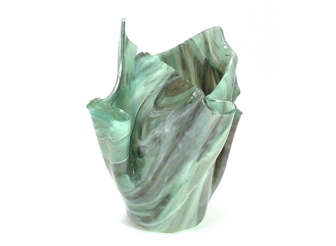 Rainforest Green Brown Pearl Opal Vase | Reusable Glass Vase | Spring ...