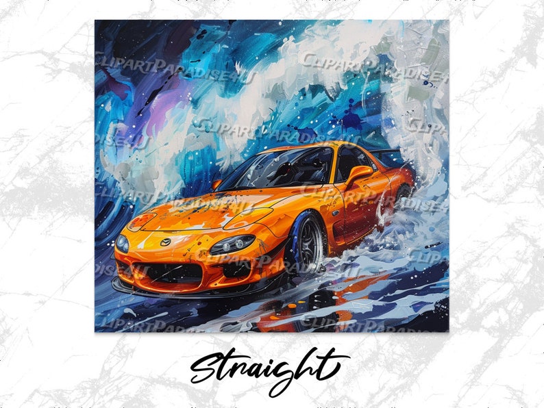 Mazda RX7 Wave 20oz Skinny Tumbler PNG Sublimation Design | Straight ...