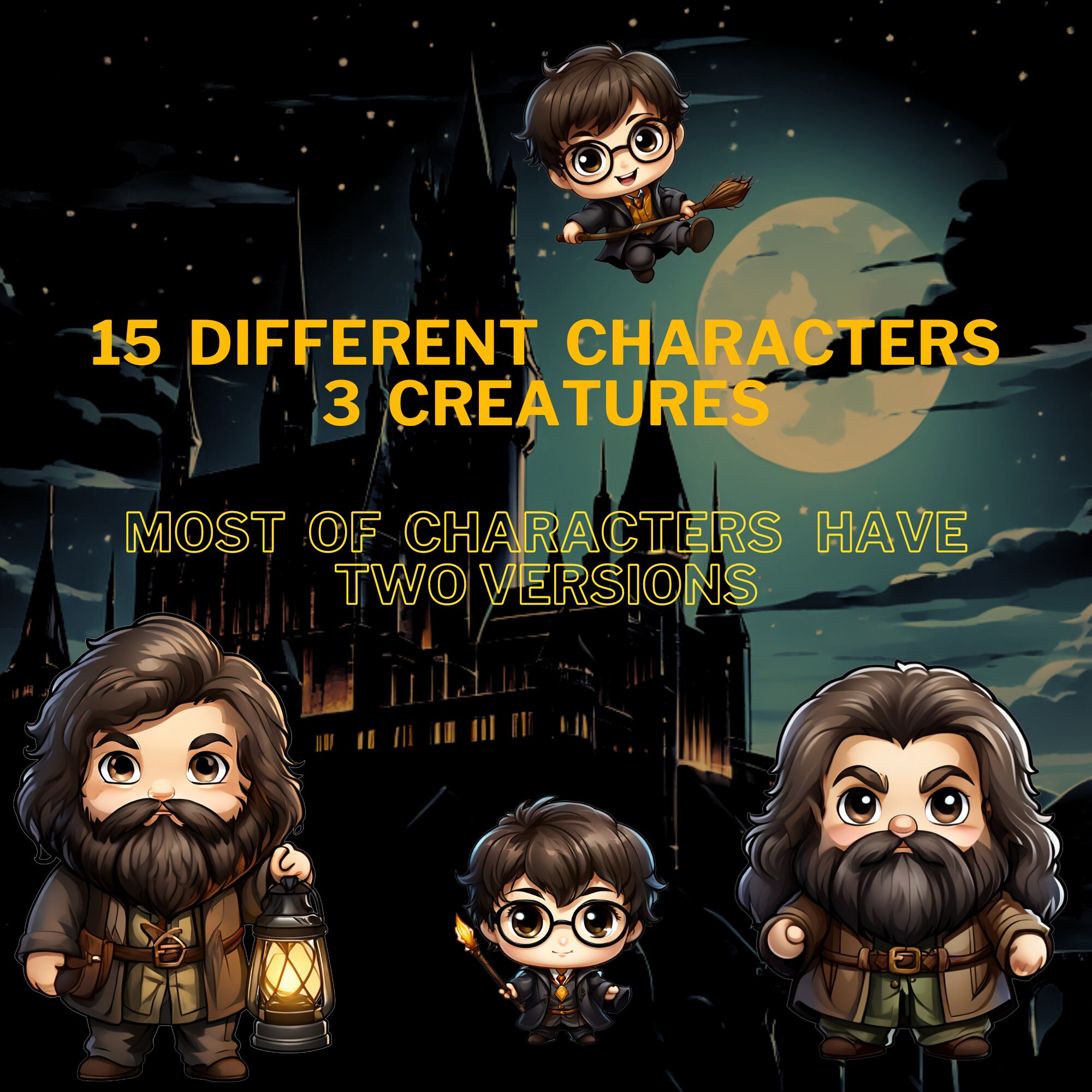 Magic Wizard School Clipart Bundle, 30 High Quality Pngs, Cute ...