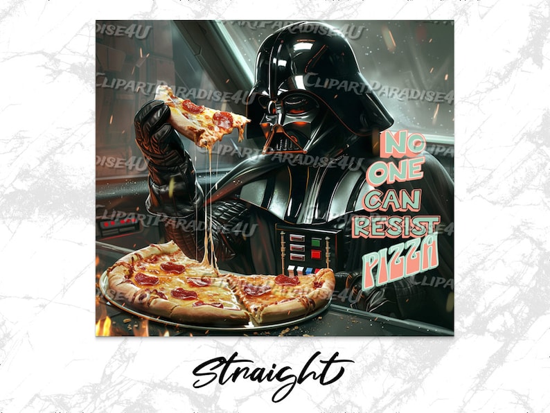 Darth Vader Pizza 20oz Skinny Tumbler PNG Sublimation Design | Straight and Tapered Digital ...