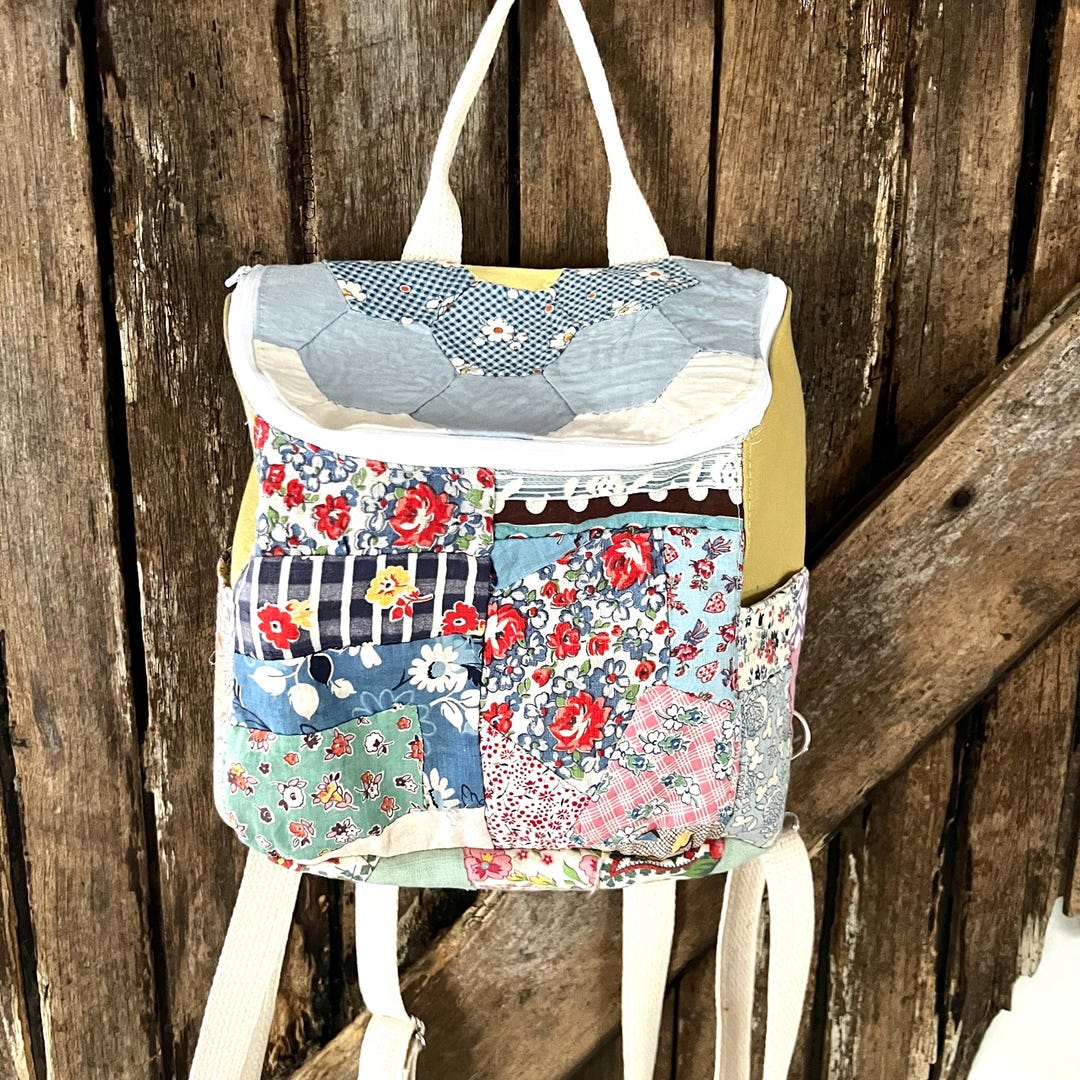 Vintage Crazy Quilt Mini Backpack Purse / Diaper Bag - Etsy
