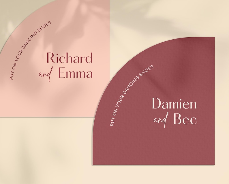 ARCH WEDDING INVITATION Template - Modern Fun Aesthetic Bundle Wedding Template Elegant ...