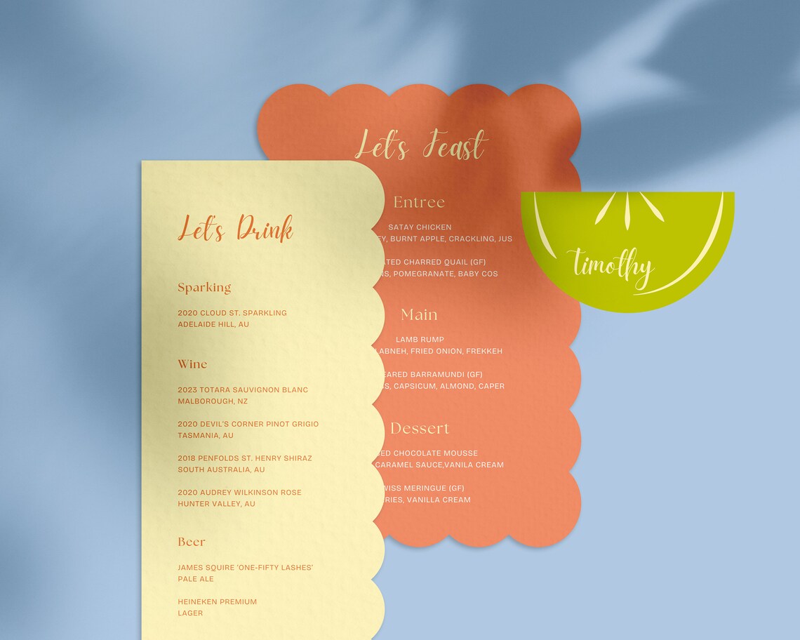 Amalfi Coast MENU TEMPLATE Beautiful Double Sided Round Frame Editable ...
