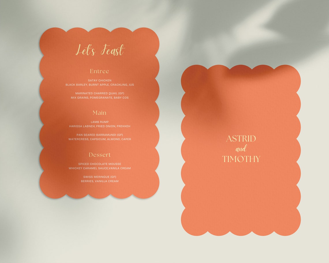Amalfi Coast MENU TEMPLATE Beautiful Double Sided Round Frame Editable ...
