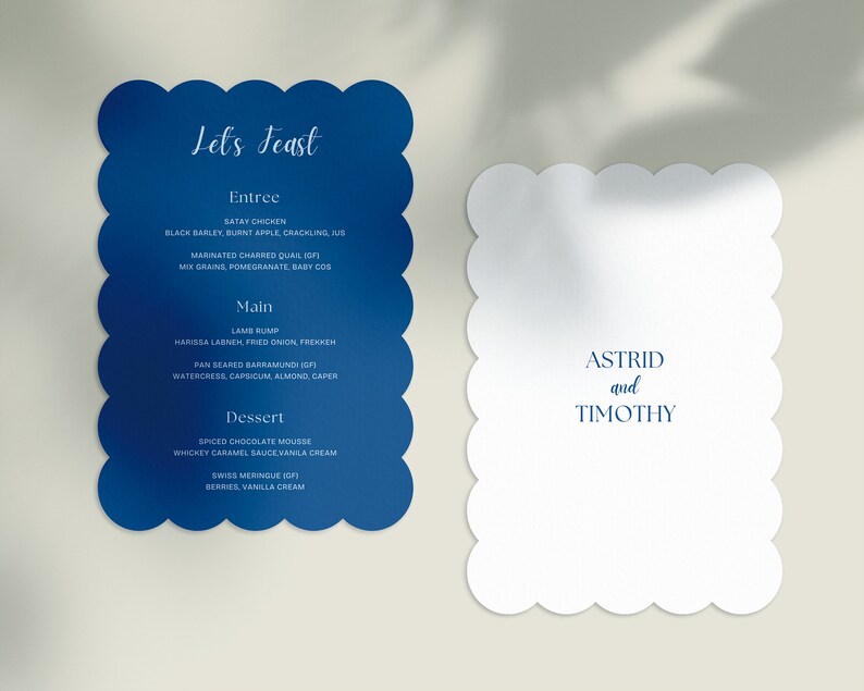 Amalfi Coast MENU TEMPLATE Beautiful Double Sided Round Frame Editable ...