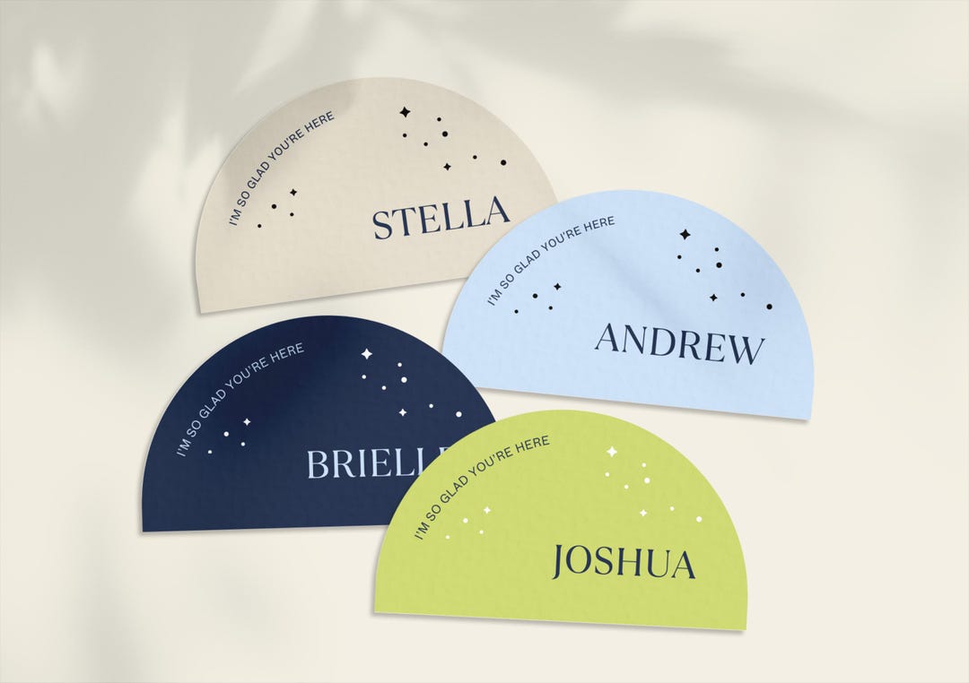 Arch PLACE CARD TEMPLATE Beautiful Half Round Editable Name Card ...