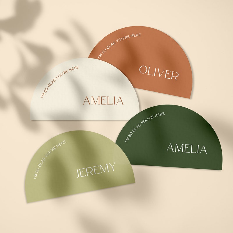 Circle Place Card - Etsy