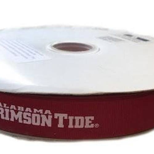 Alabama Crimson Tide A White Grosgrain Ribbon Collegiate | Etsy