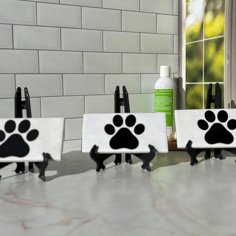 Ceramic Paw Print Tiles - Etsy