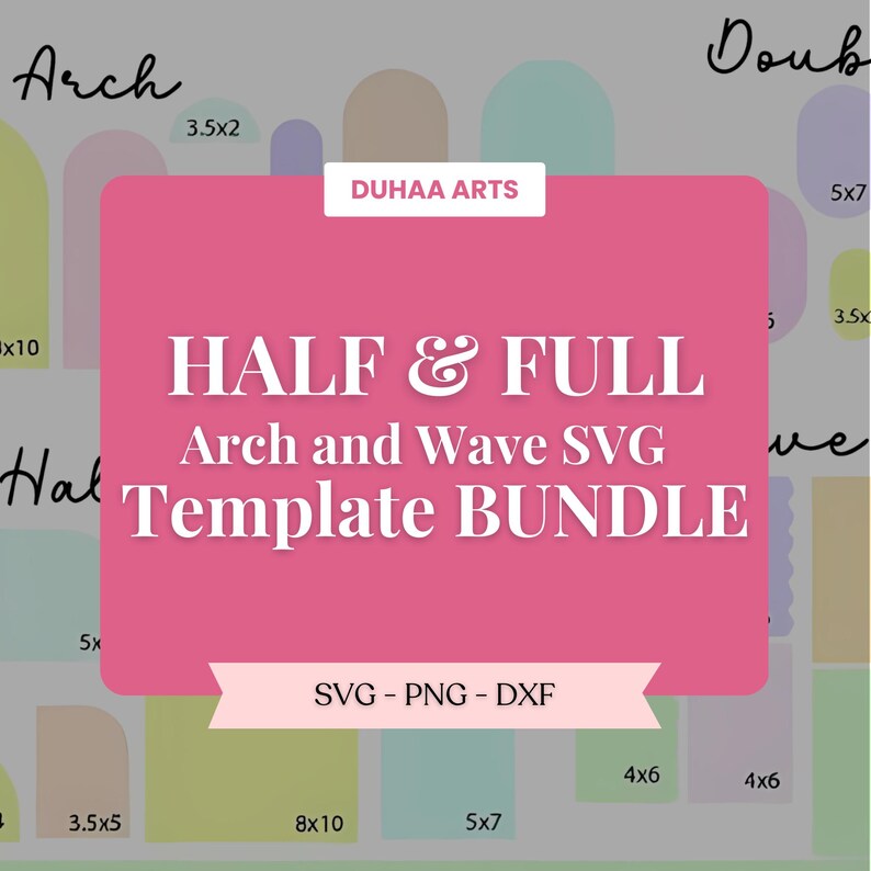 Arch and Wave SVG Template BUNDLE, Half & Full Arch Shape Svg Png ...