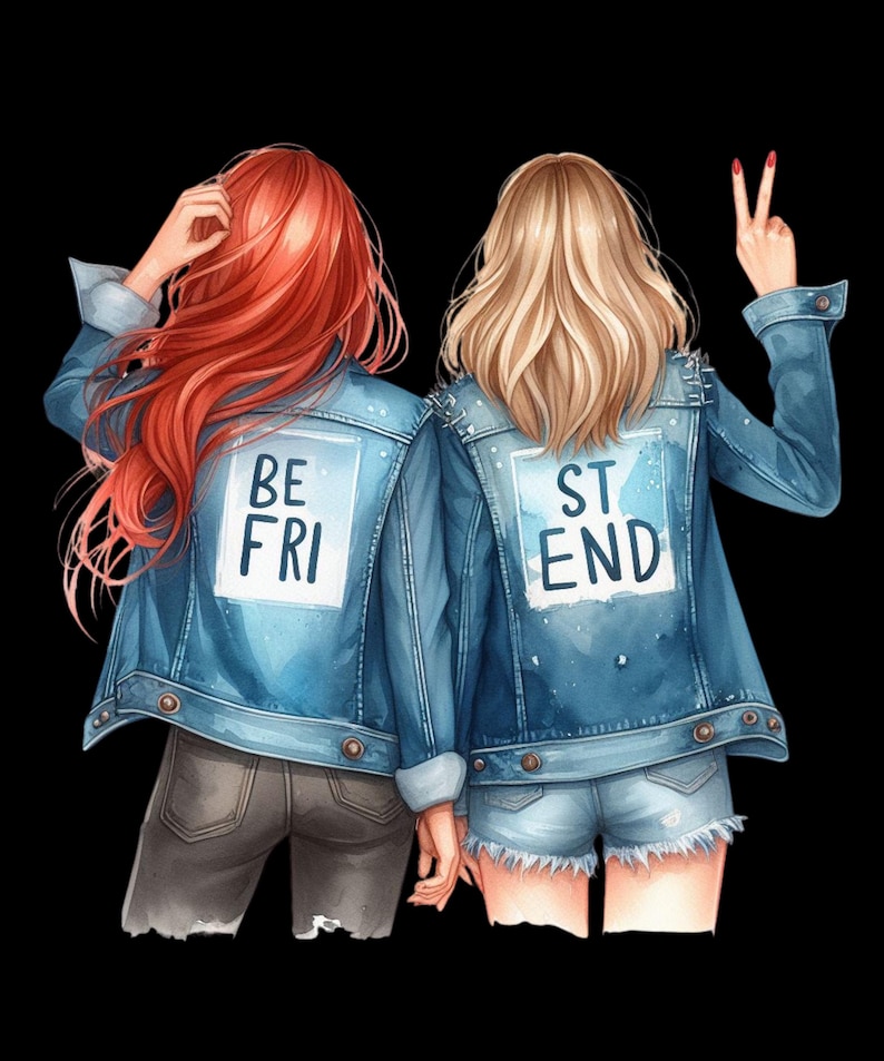 Best Friend Design for T-shirt and Mugs, Best Friend Clipart, BFF Clip ...