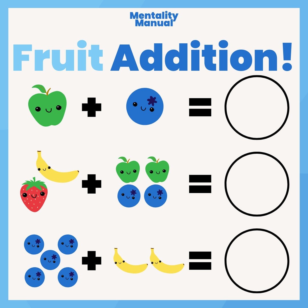 Fruit Addition! Mathematics Worksheet Pack for Early Years Foundation ...