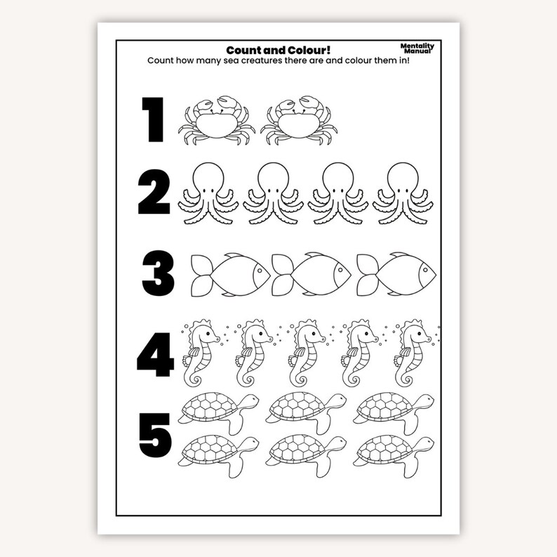 Count and Colour! Mathematics Worksheet Pack for Early Years Foundation ...