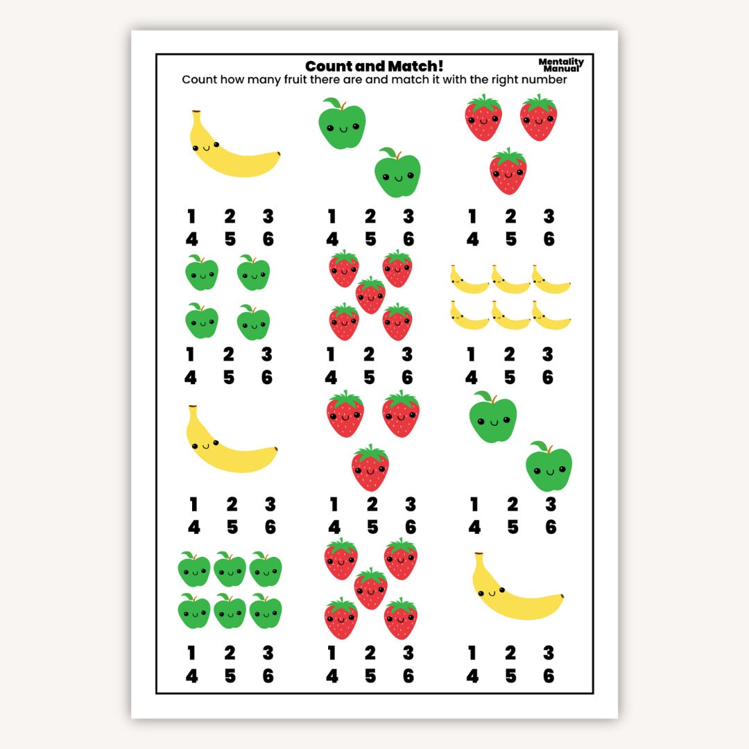Count and Match! Mathematics Worksheet Pack for Early Years Foundation ...