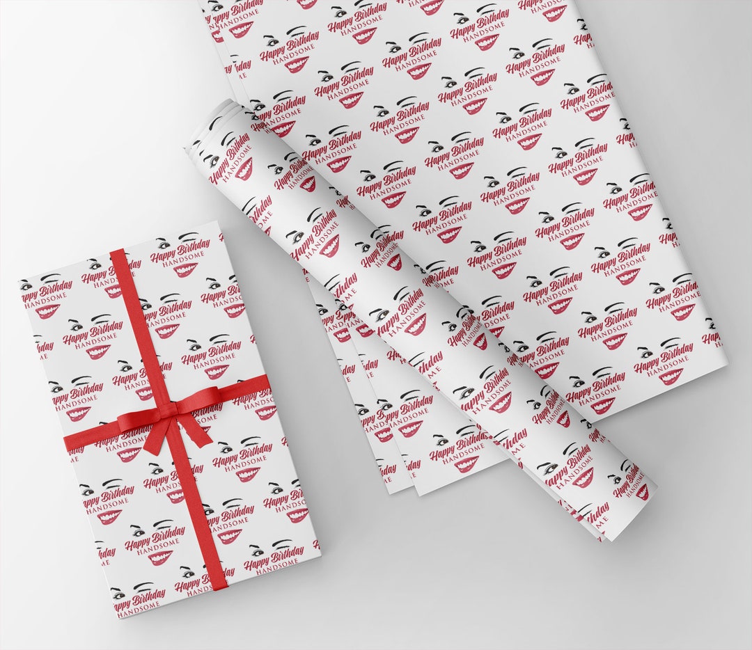 Happy Birthday Handsome Winking Wrapping Paper - Etsy