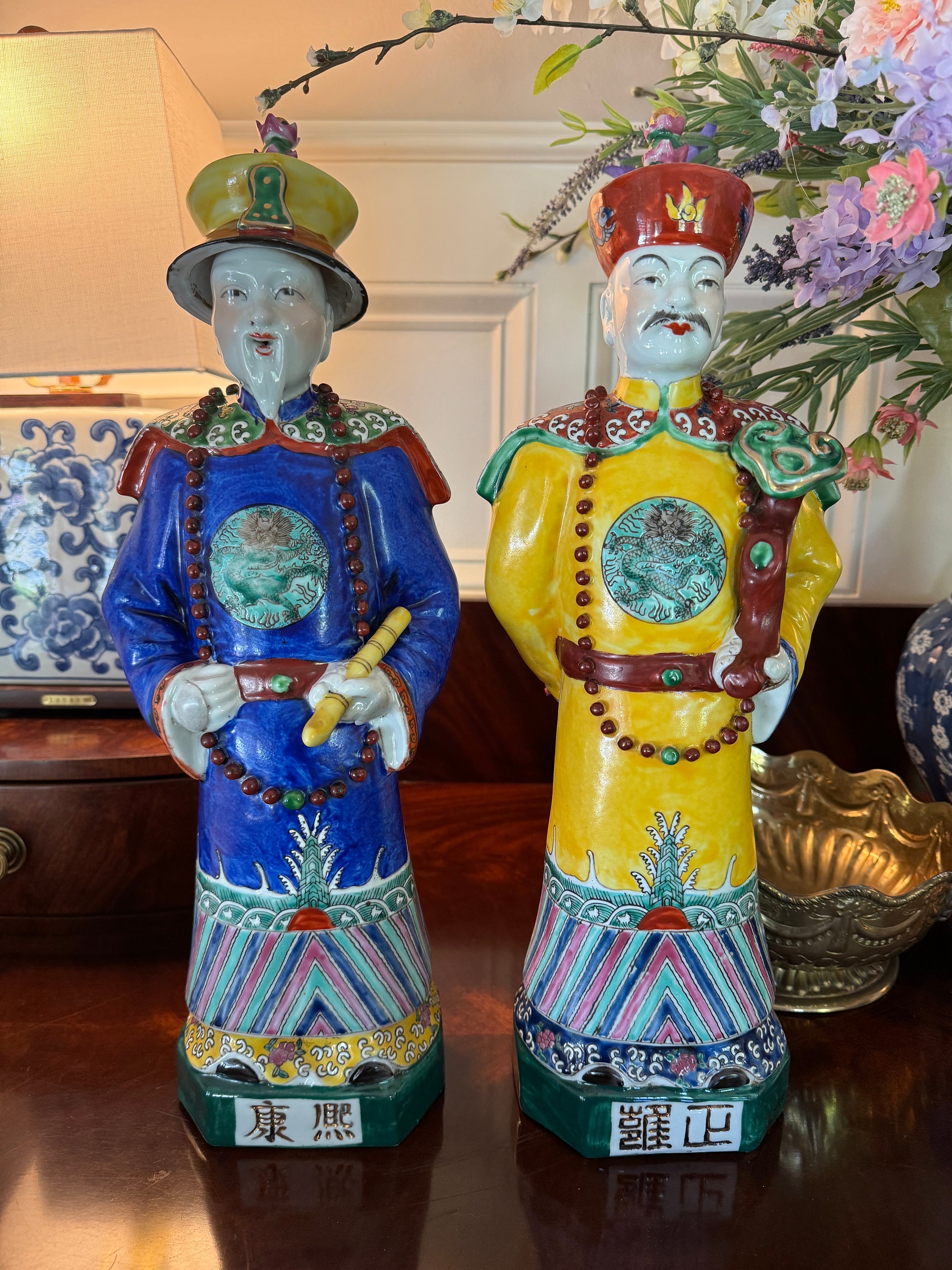 Pair of Vintage Hand Painted Robed Chinese Emperor - Etsy
