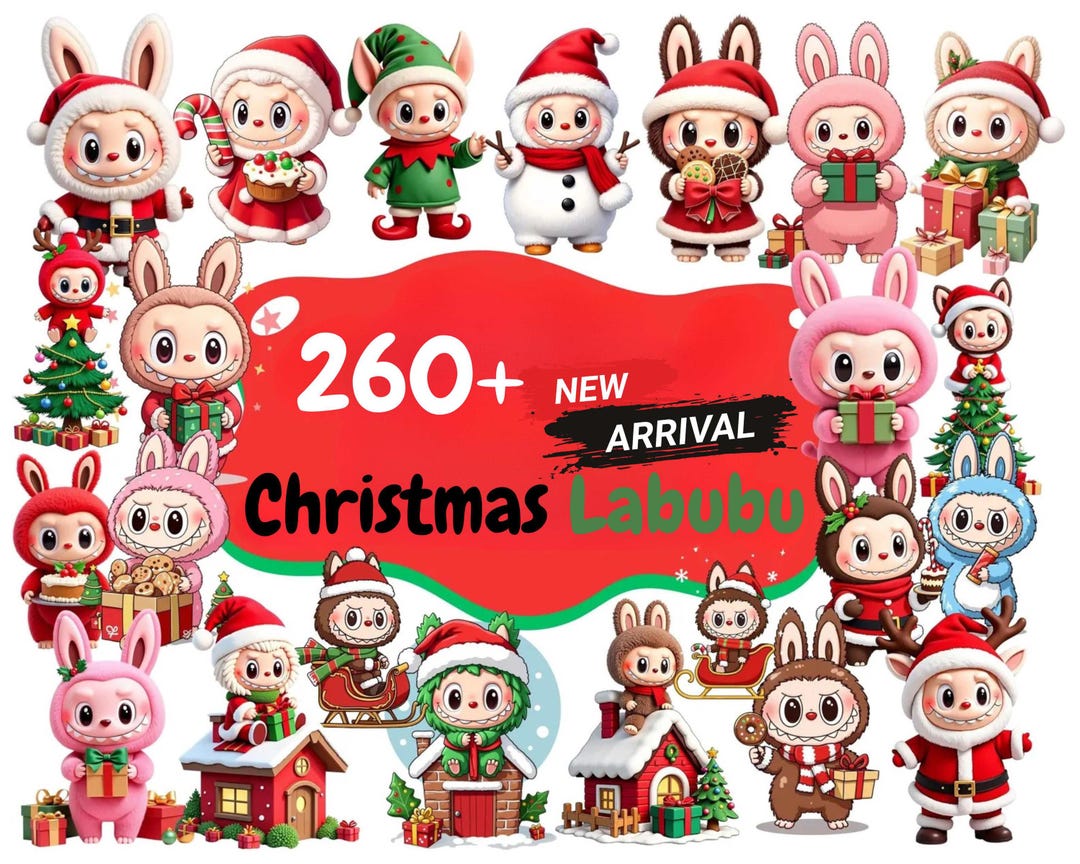 260+ Christmas Labubu Clipart Mega Bundle – Cute Labubu Pngs, Holiday ...
