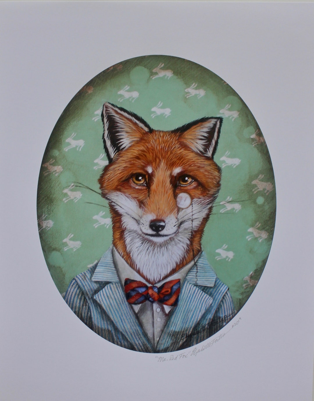 Fox Portrait Print by Elizabeth Foster 8x10 - Etsy