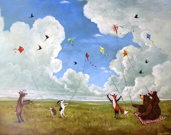 Elizabeth Foster Artist Print the Fox & the Banjo - Etsy