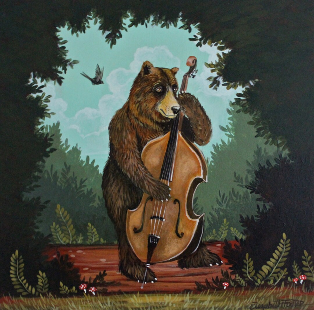 Elizabeth Foster Artist Print the Bear & the Bass - Etsy
